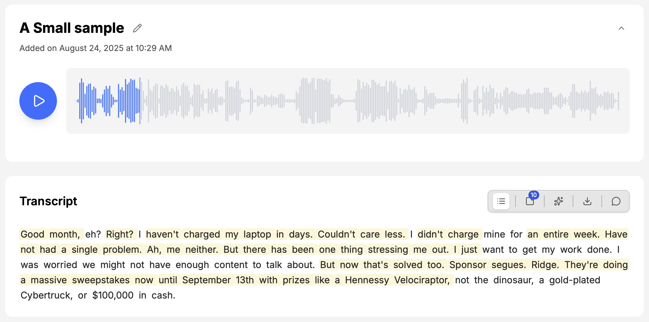 Scriberr — Transcribe audio. Summarize. Annotate.